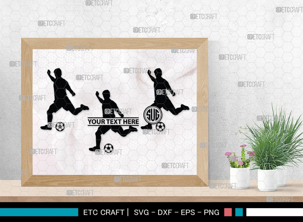 Soccer Player Monogram, Soccer Player Silhouette, Soccer Player SVG ...
