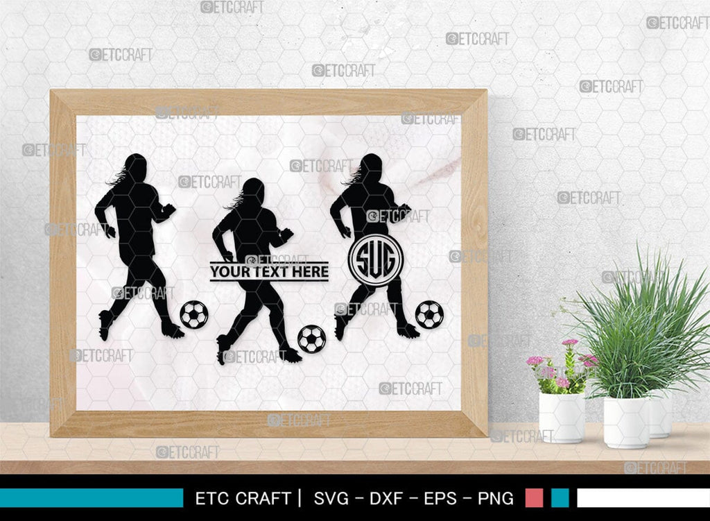 Soccer Player Monogram, Soccer Player Silhouette, Soccer Player SVG ...