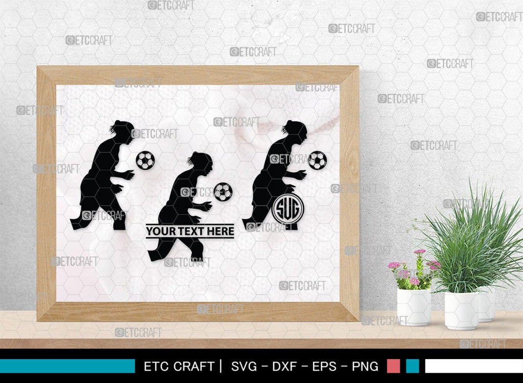 Soccer Player Monogram, Soccer Player Silhouette, Soccer Player SVG ...