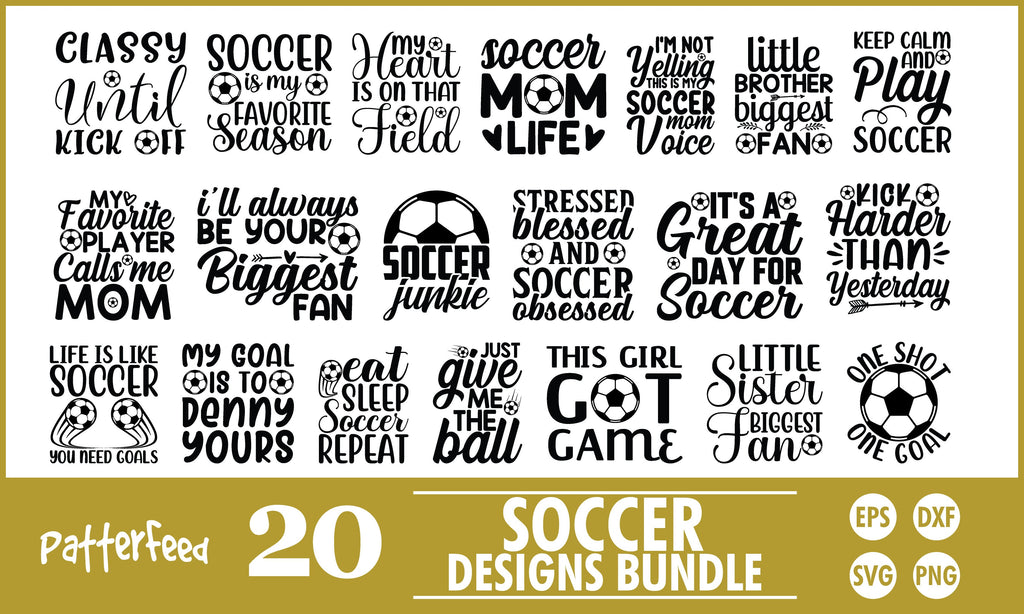 Soccer SVG Designs Bundle - So Fontsy