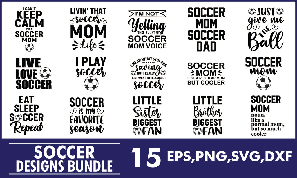 Soccer SVG Designs Bundle - So Fontsy