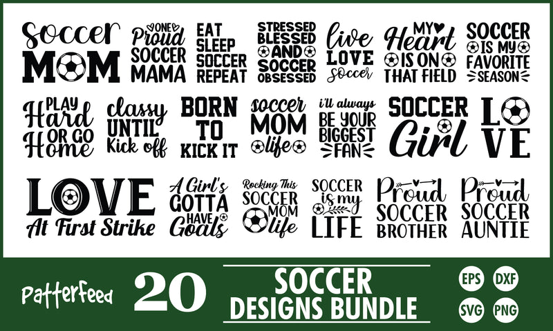 Soccer SVG Designs Bundle - So Fontsy