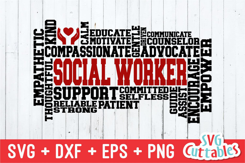Social Worker Word Art | svg Cut File - So Fontsy