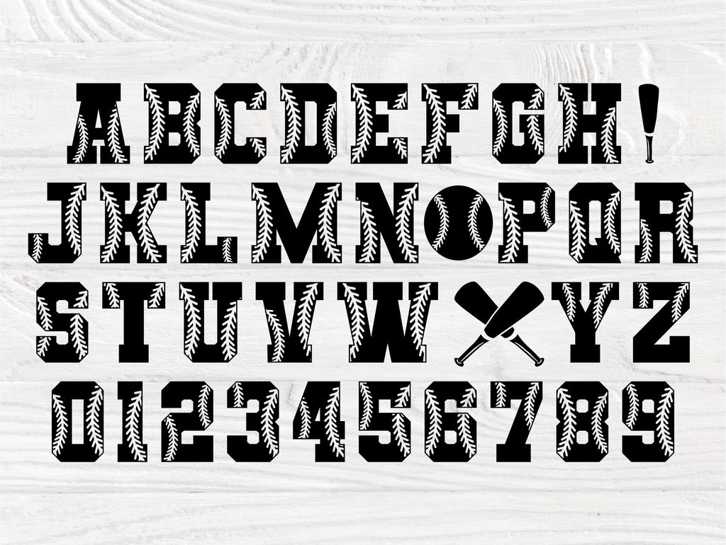 Softball Font SVG Cut Files, Letters & Numbers Svg - So Fontsy
