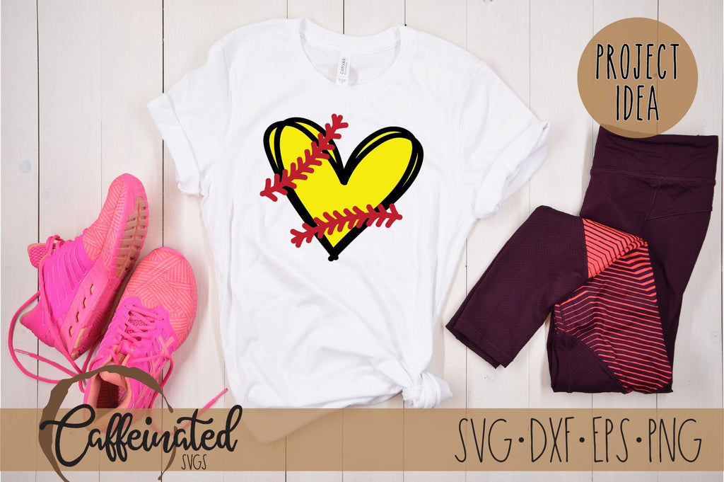 Softball Heart SVG - So Fontsy