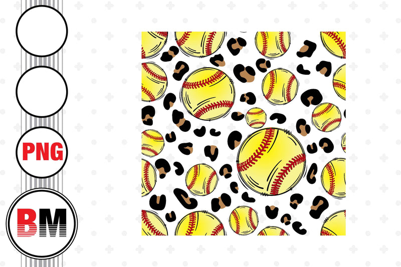 Softball Leopard Pattern PNG Files - So Fontsy