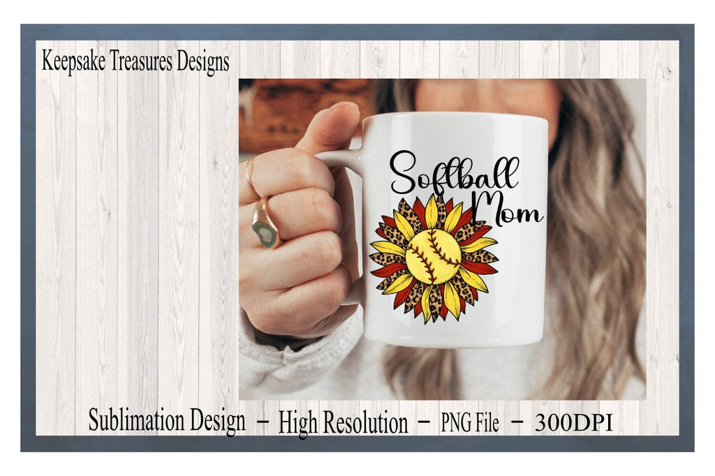 Softball Mom Sunflower, PNG File For Sublimation, Softball Shirt Design ...