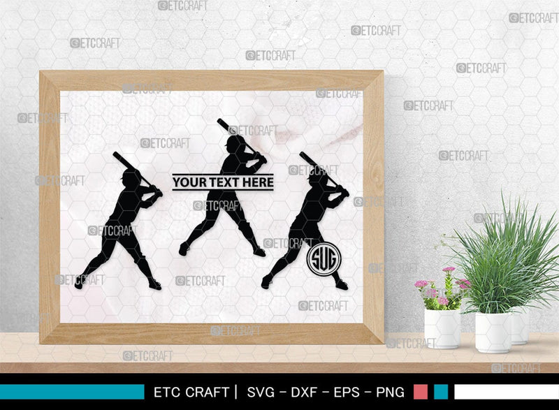 Softball Monogram, Softball Silhouette, Softball SVG, Softball Player ...