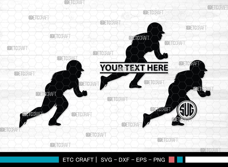 Softball Monogram, Softball Silhouette, Softball SVG, Softball Player ...