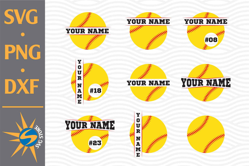 Softball Monogram SVG, PNG, DXF Digital Files Include - So Fontsy