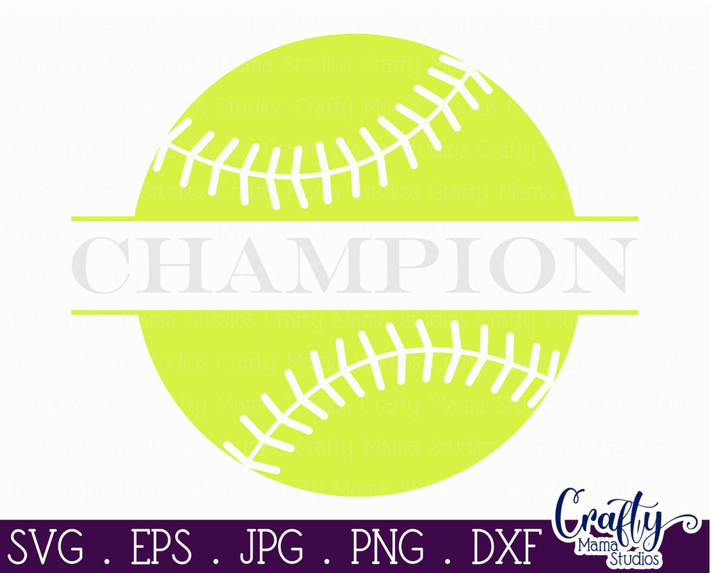 Softball svg - Champion Svg - Split Softball Svg - So Fontsy