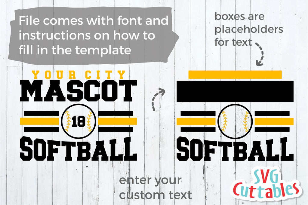 Softball SVG | Softball Template 0043 - So Fontsy
