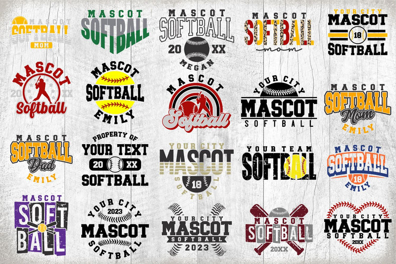 Softball svg - Softball Template Bundle 3 - svg - eps - dxf - png - Si ...