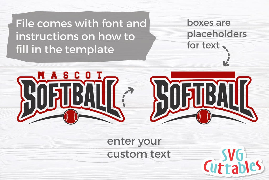 Softball svg - Softball Template - svg - eps - dxf - png - Silhouette ...