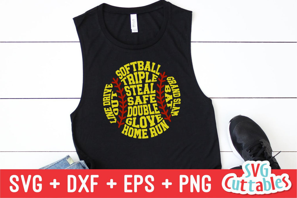 Softball Word Art - Softball svg - dxf - eps - png - Silhouette ...