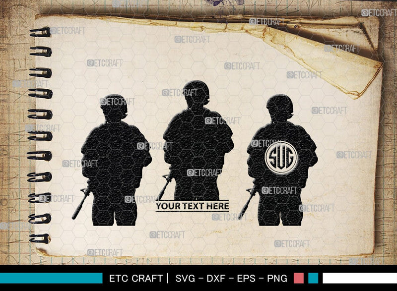 Soldiers Monogram, Soldiers Silhouette, Soldiers SVG, Military Svg ...
