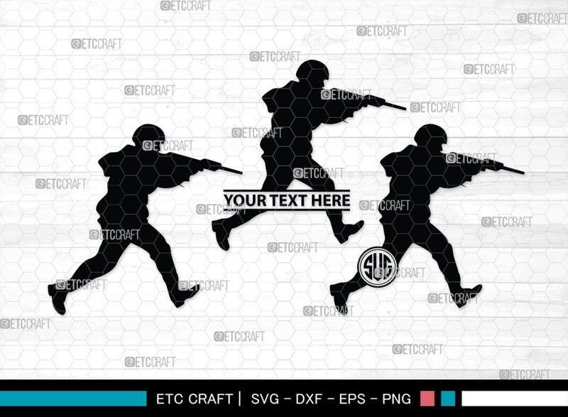 Soldiers Monogram, Soldiers Silhouette, Soldiers SVG, Military Svg ...