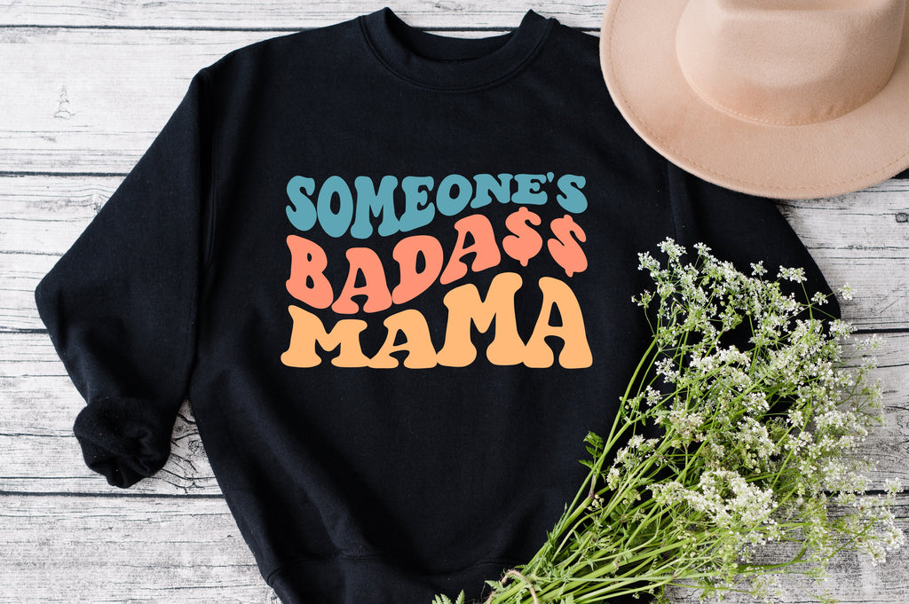 Somebody's Badaass Mama svg, Wavy Stacked Svg, Cricut Svg file ...