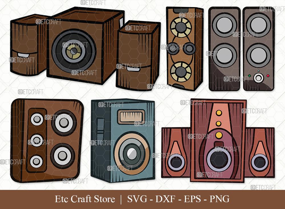 Sound Box Clipart SVG Cut File | Speakers Svg | Speaker Box Svg ...