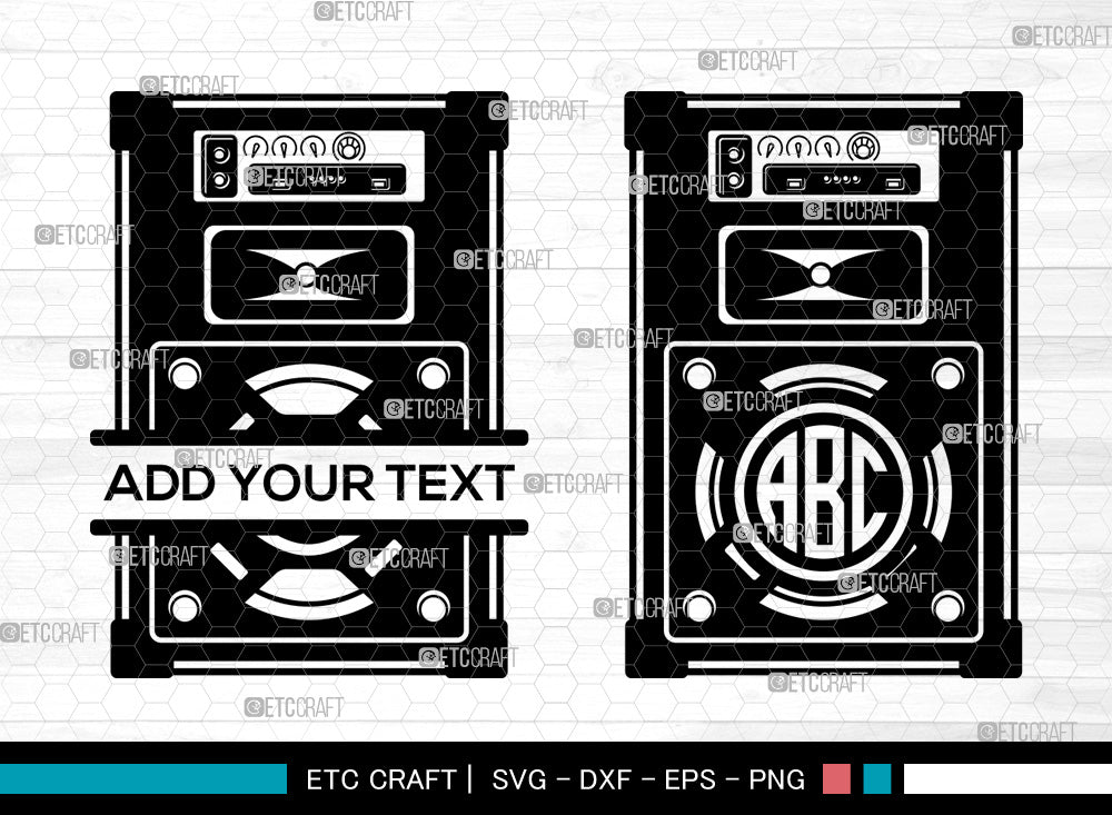 Sound Box Monogram SVG, Speaker Box Svg, Speaker Boombox Svg, Speaker ...