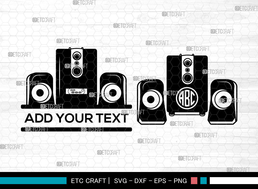 Sound Box Monogram SVG, Speaker Box Svg, Speaker Boombox Svg, Speaker ...