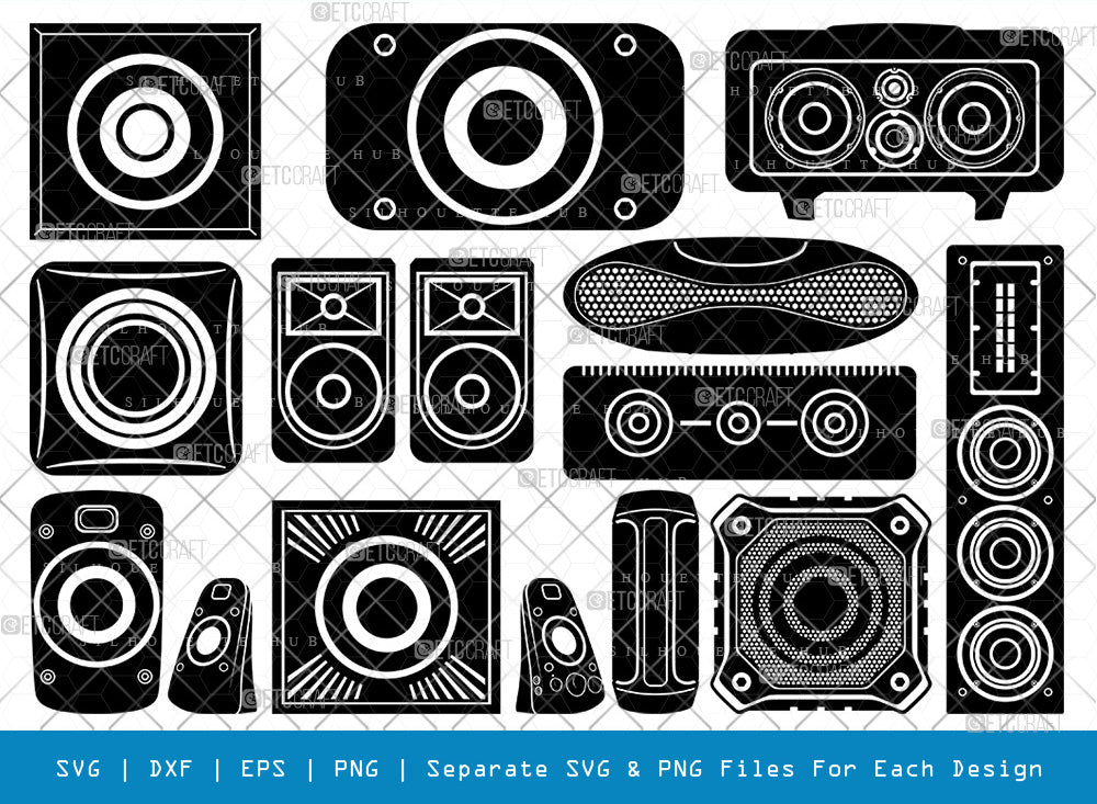 SoundBox SVG Cut Files | Sound Box Silhouette | Speakers Svg | Speaker ...