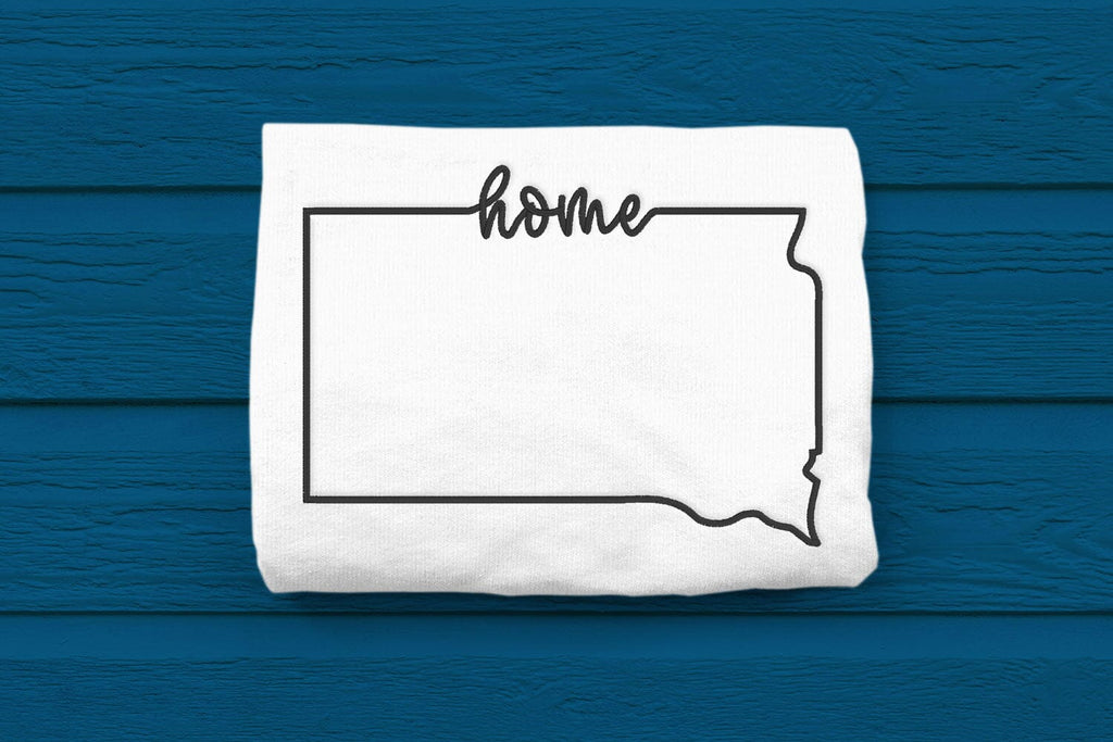 South Dakota Home State Outline Embroidery - So Fontsy