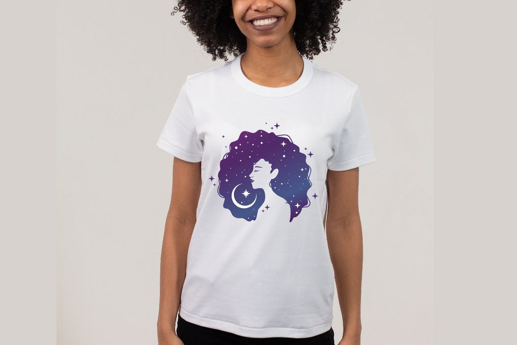 Space Girl Stars, Boho celestial Girl SVG - So Fontsy