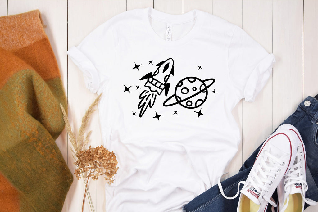 Space SVG Rocket and Planet In The Galaxy - So Fontsy