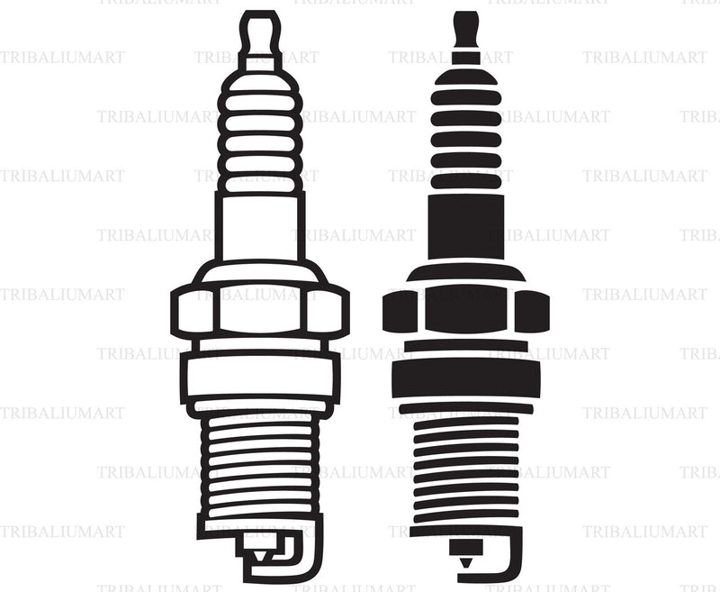 Spark Plug. Cut files for Cricut. Clip Art silhouette (eps, svg, pdf ...