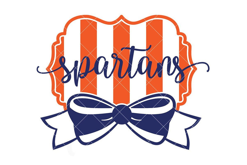 Spartans and Bow Wide Stripe Frame - So Fontsy