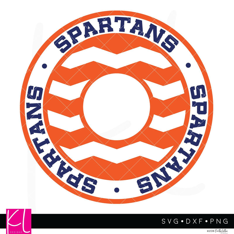 Spartans Chevron Monogram Frame - So Fontsy
