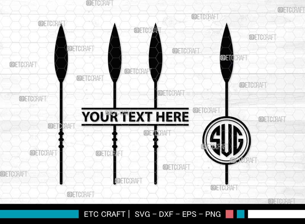Spear Monogram, Weapon Silhouette, Spear SVG, Pike Weapon Svg, Sparta ...