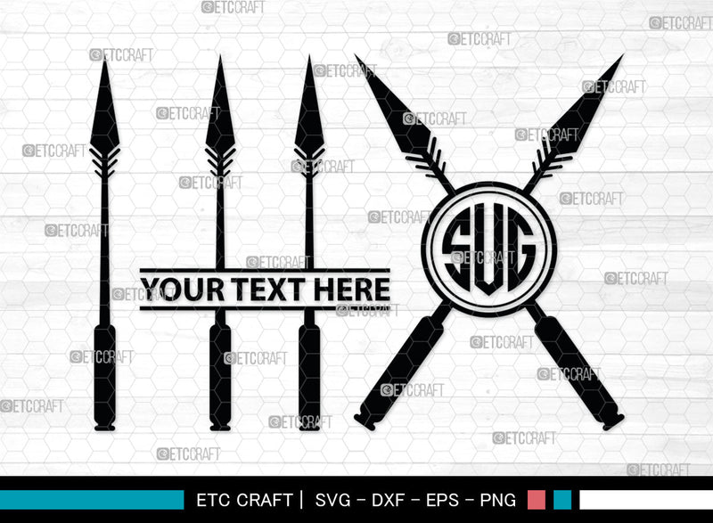 Spear Monogram, Weapon Silhouette, Spear SVG, Pike Weapon Svg, Sparta ...