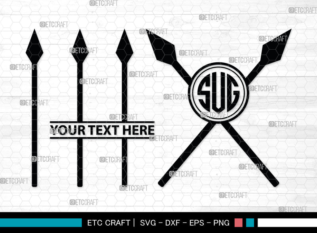 Spear Monogram, Weapon Silhouette, Spear SVG, Pike Weapon Svg, Sparta ...