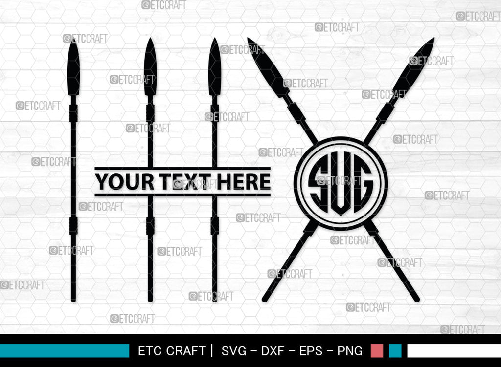Spear Monogram, Weapon Silhouette, Spear SVG, Pike Weapon Svg, Sparta ...