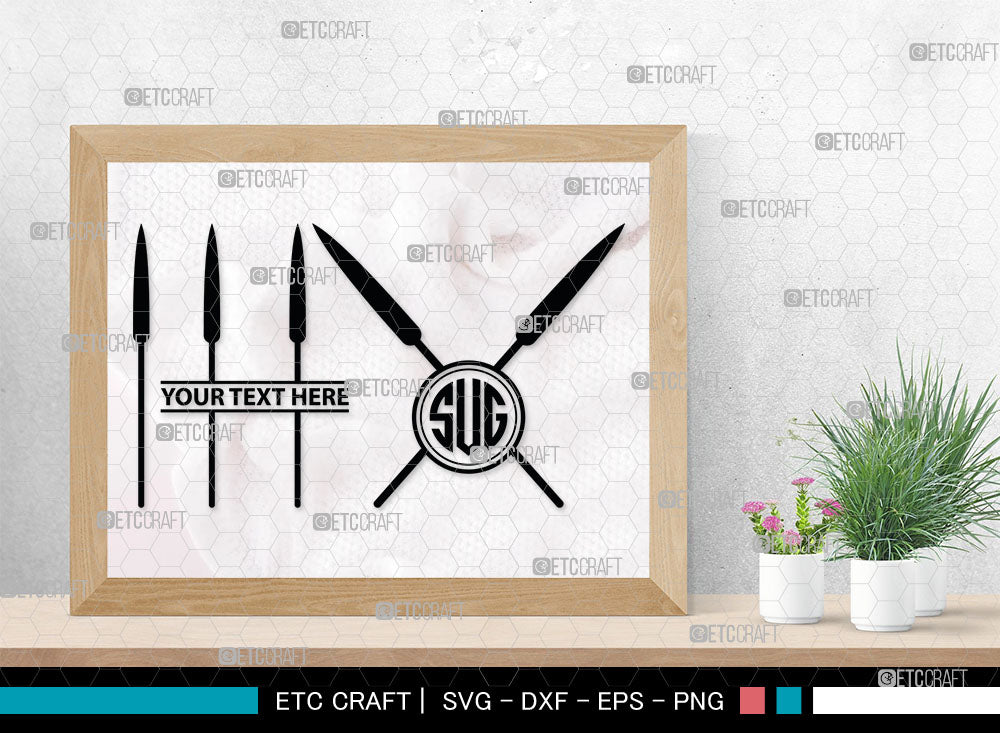 Spear Monogram, Weapon Silhouette, Spear SVG, Pike Weapon Svg, Sparta ...