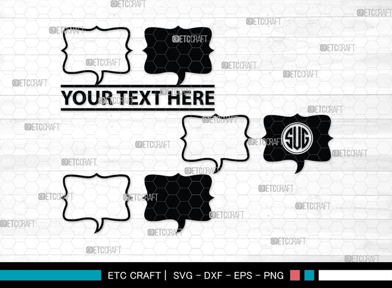 Speech Bubbles Monogram, Speech Bubbles Silhouette, Speech Bubbles SVG ...