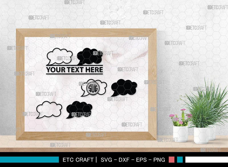 Speech Bubbles Monogram, Speech Bubbles Silhouette, Speech Bubbles SVG ...