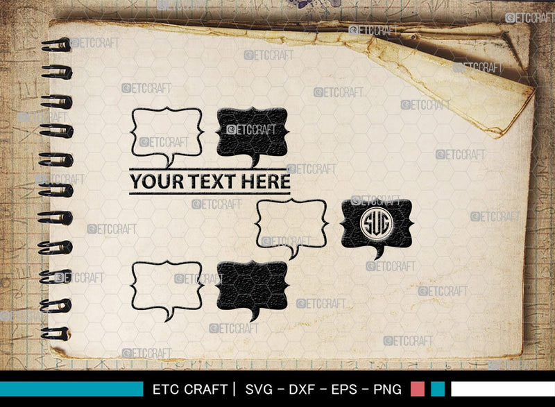 Speech Bubbles Monogram, Speech Bubbles Silhouette, Speech Bubbles SVG ...