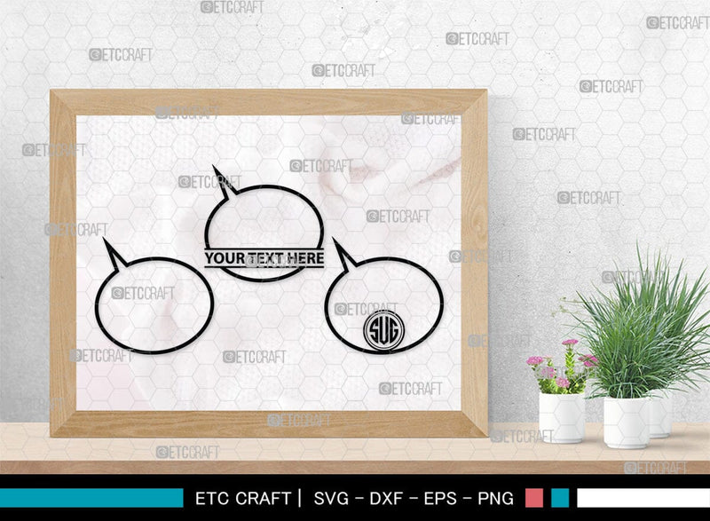 Speech Bubbles Monogram, Speech Bubbles Silhouette, Speech Bubbles SVG ...