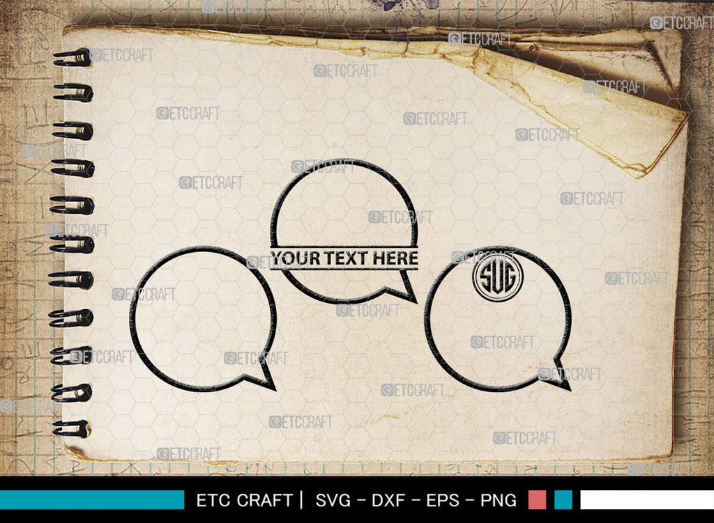 Speech Bubbles Monogram, Speech Bubbles Silhouette, Speech Bubbles SVG ...