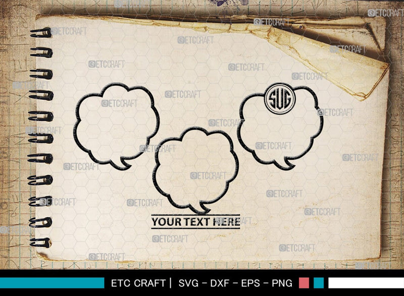Speech Bubbles Monogram, Speech Bubbles Silhouette, Speech Bubbles SVG ...