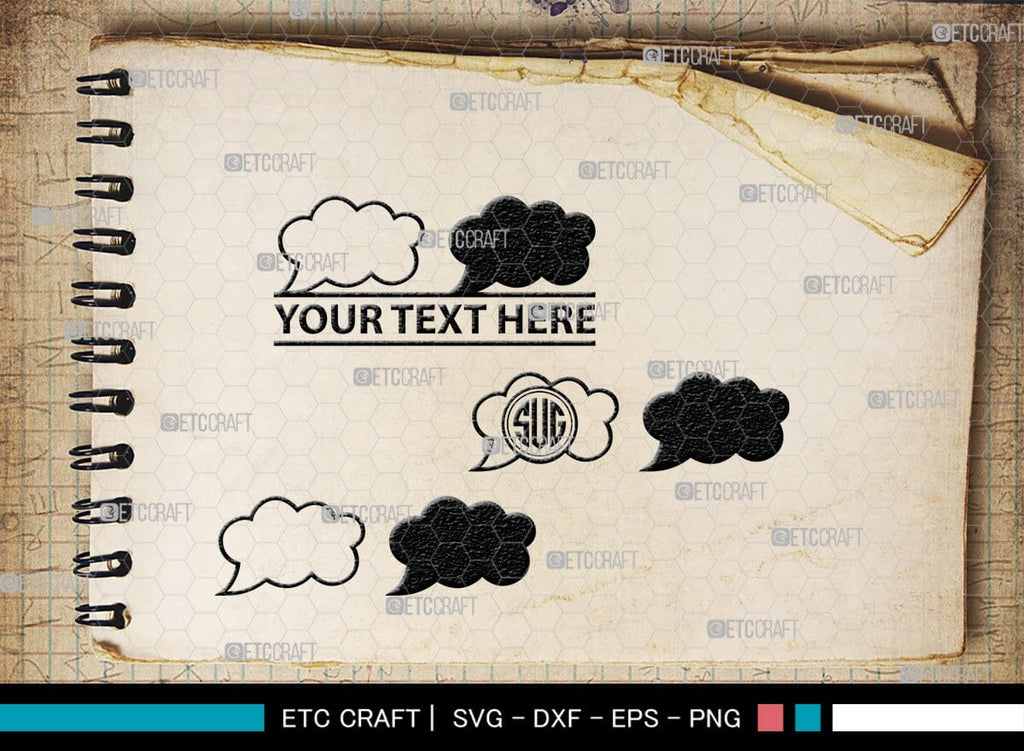 Speech Bubbles Monogram, Speech Bubbles Silhouette, Speech Bubbles SVG ...