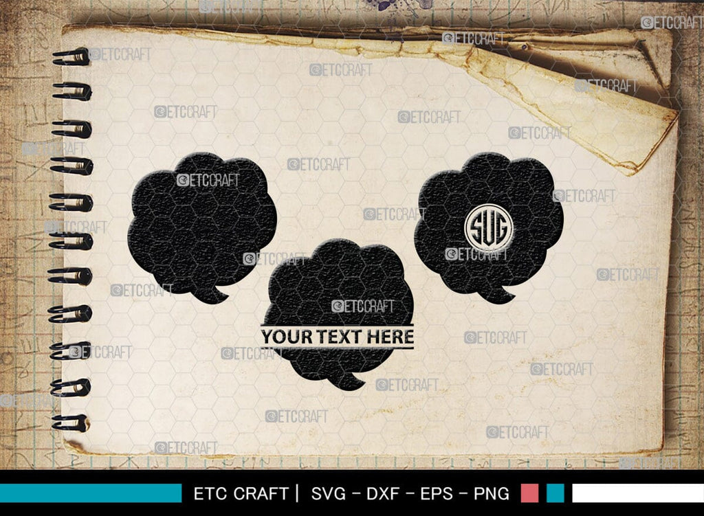 Speech Bubbles Monogram, Speech Bubbles Silhouette, Speech Bubbles SVG ...