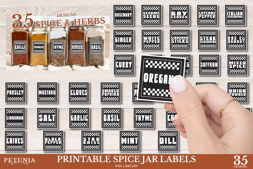 Spice Labels | Printable Sticker Bundle - So Fontsy