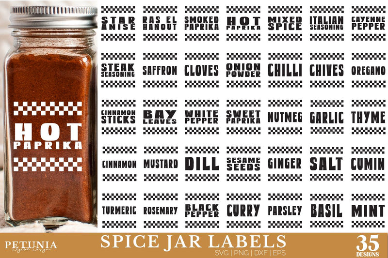 Spice Labels SVG Bundle | Retro Spice Labels SVG - So Fontsy