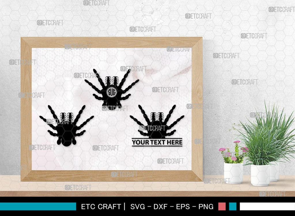 Spider Monogram, Spider Silhouette, Spider SVG, Arachnid Svg, Spider ...