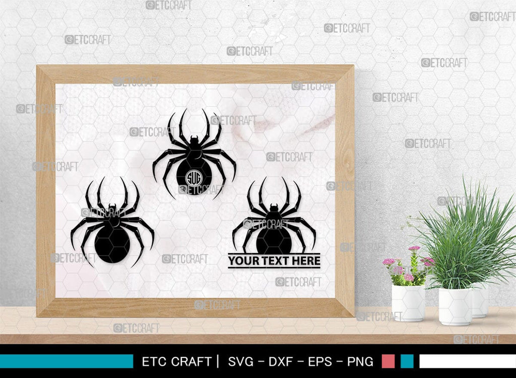 Spider Monogram, Spider Silhouette, Spider SVG, Arachnid Svg, Spider ...