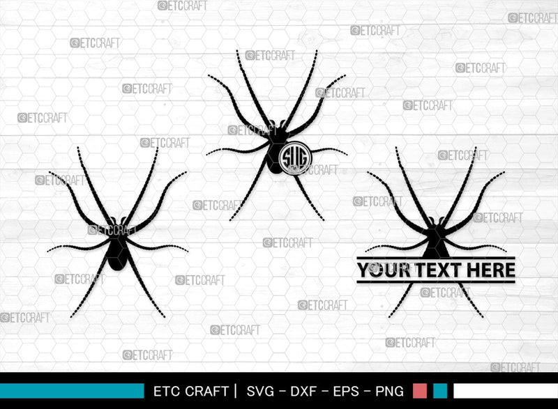 Spider Monogram, Spider Silhouette, Spider SVG, Arachnid Svg, Spider ...